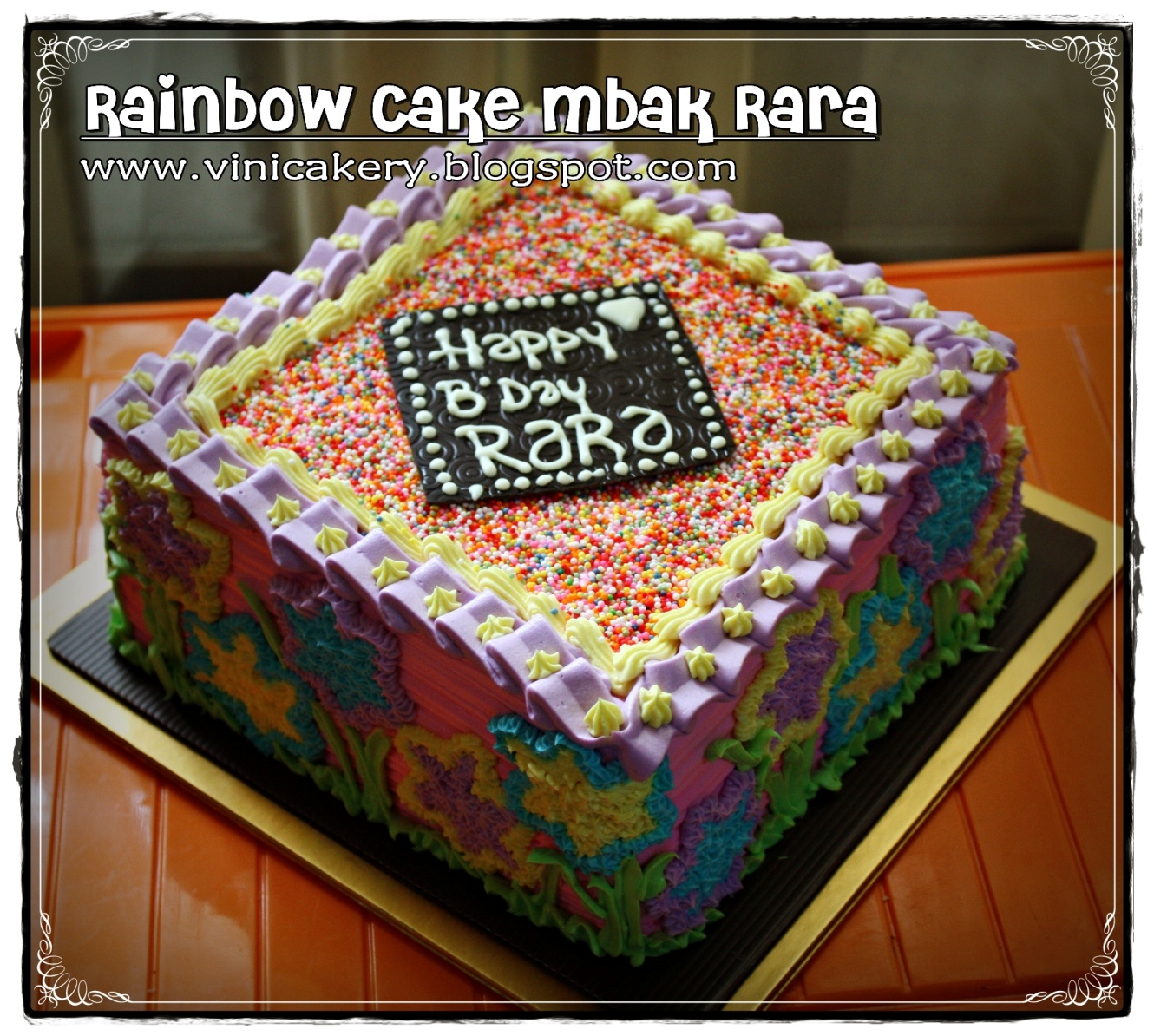 Vini Cakery: Rainbow Cake for mbak Rara