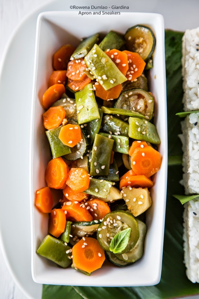 Asian Coconut Rice with Steamed Vegetables in Soy-Lime-Ginger Sauce