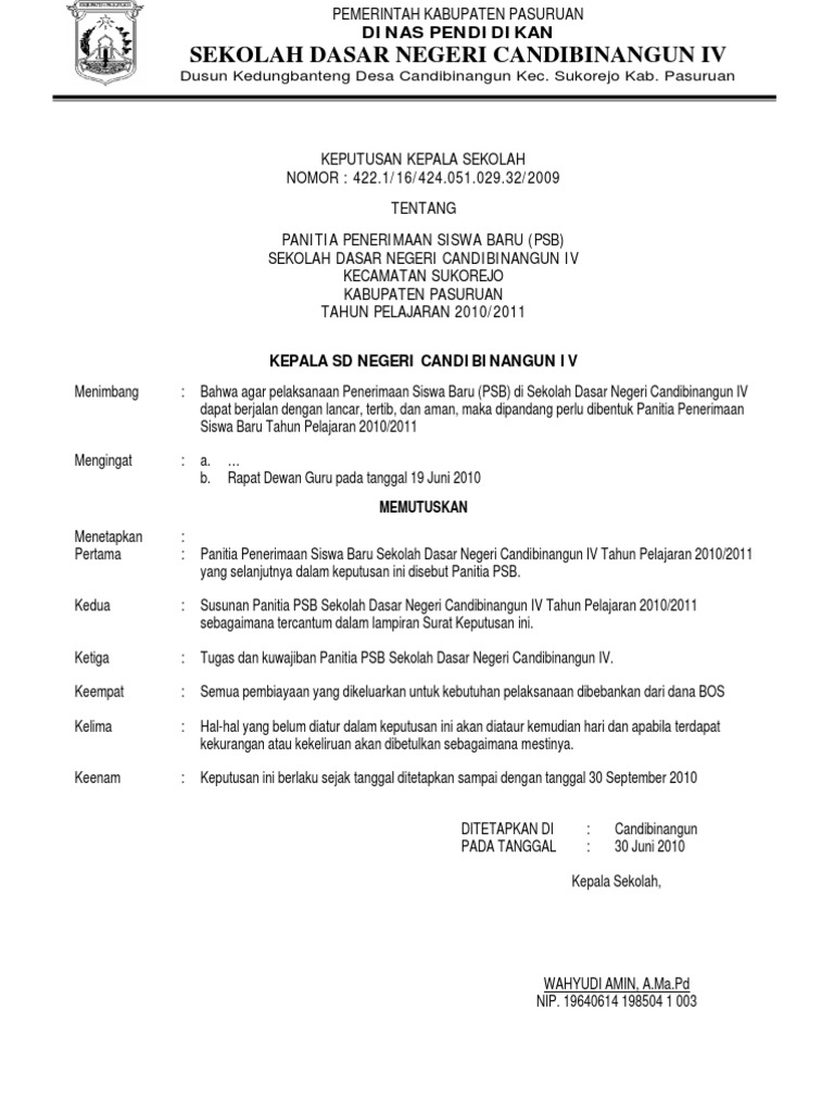 contoh sk sekolah aman - wood scribd indo