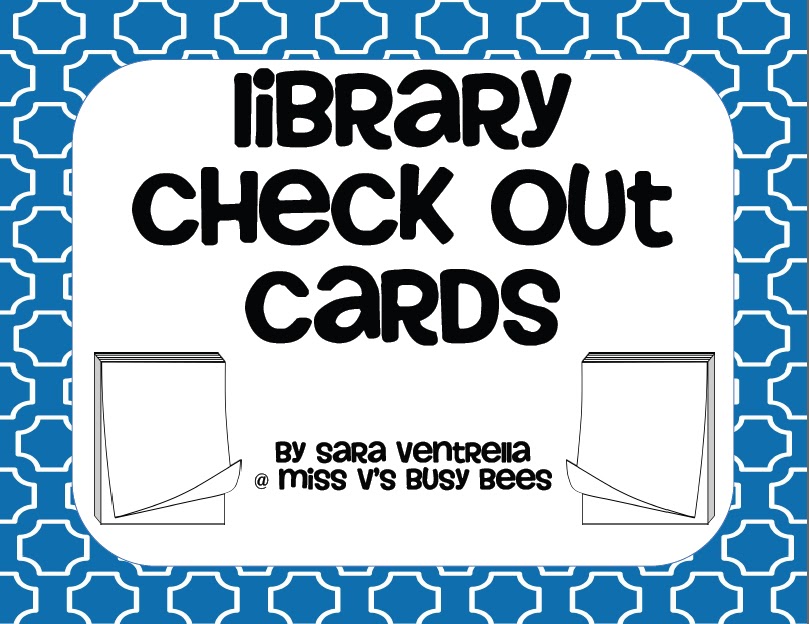 Miss V's Busy Bees: Teacher Product Tuesday - {Library Check Out Cards}