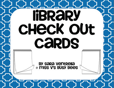Miss V's Busy Bees: Teacher Product Tuesday - {Library Check Out Cards}