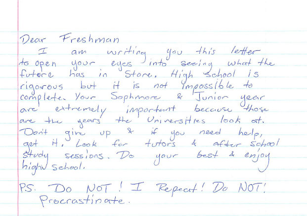 Sweetwater High Counseling Center: Dear Freshman...