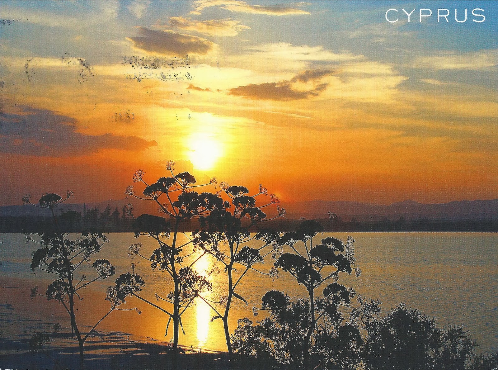 A Journey of Postcards: Sunset over Larnaca Salt Lake, Cyprus