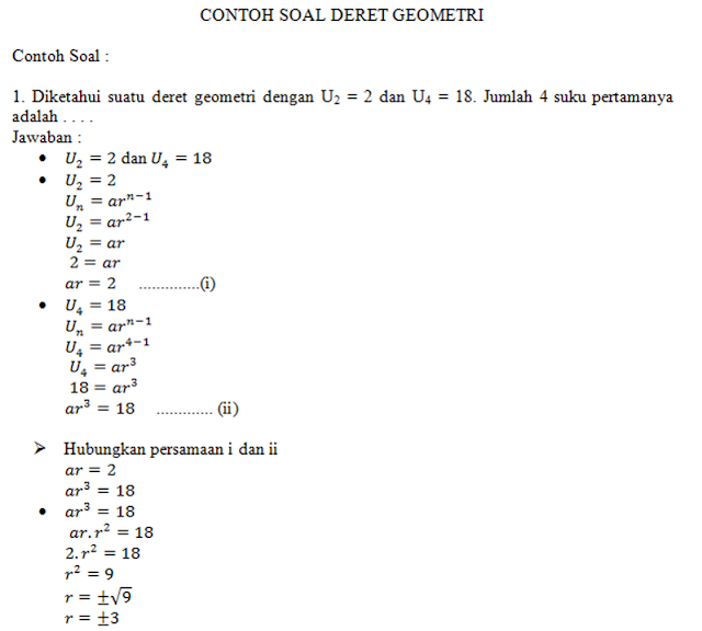 Contoh Soal DERET GEOMETRI - Anak Muda