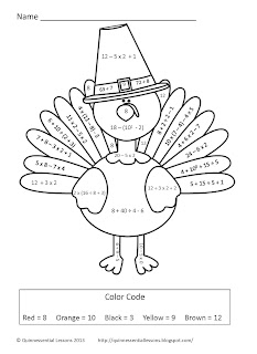 Classroom Freebies Too: Thanksgiving Color by Numbers