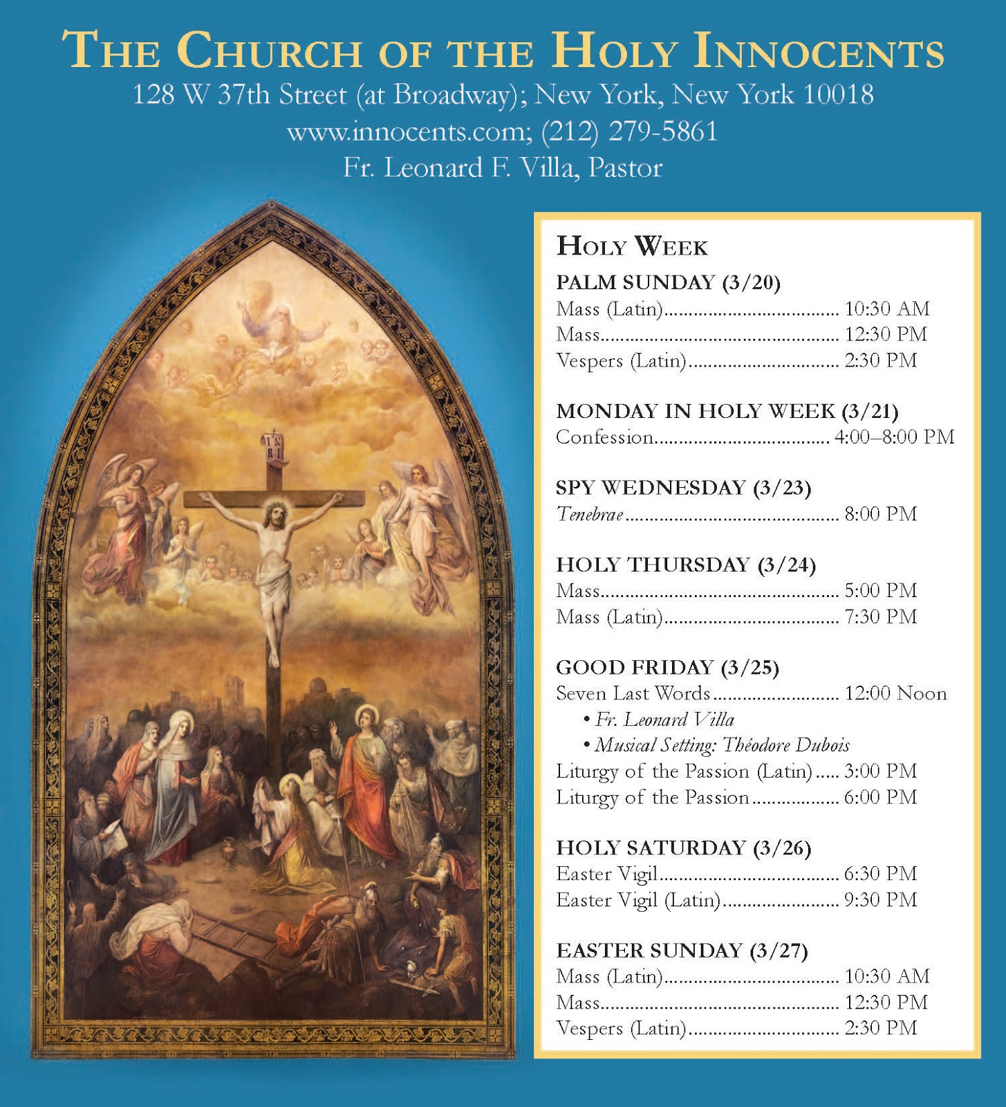 RORATE CÆLI: Events: Holy Week Schedules (UPDATED)