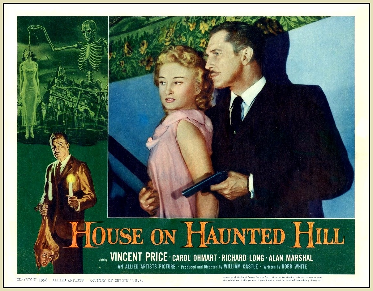 The Black Box Club: VINCENT PRICE 'HOUSE ON HAUNTED HILL' LOBBY CARDS ...