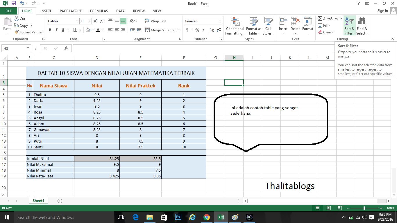 CARA MEMBUAT TABLE DENGAN CEPAT PADA MICROSOT EXCEL