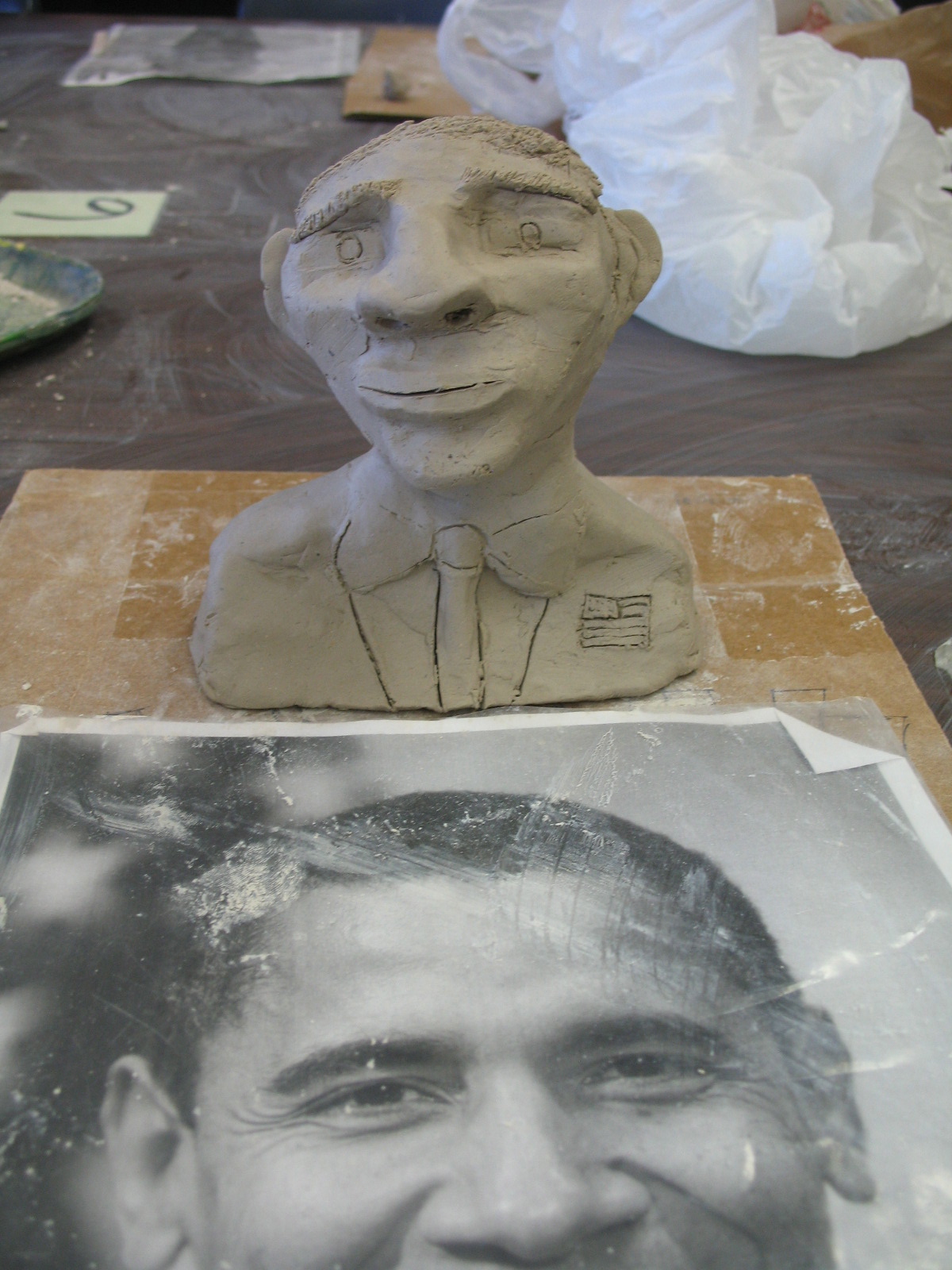 Lane Tech Art Studio : Clay Busts of Famous People