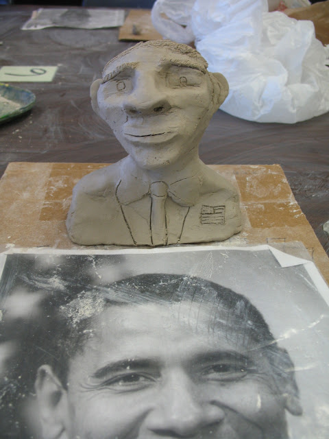 Lane Tech Art Studio : Clay Busts of Famous People