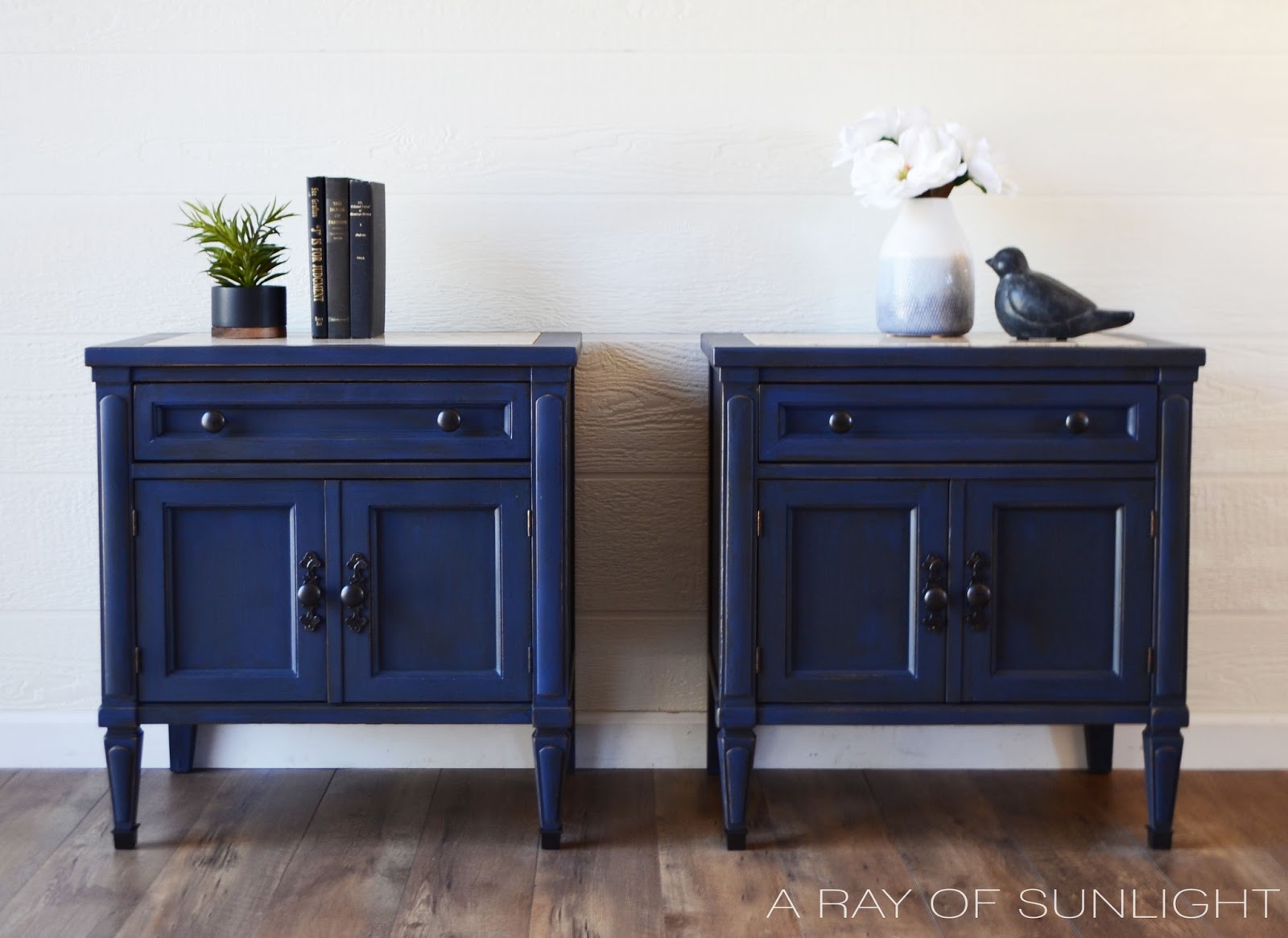 The Antique Blue Nightstand Makeover
