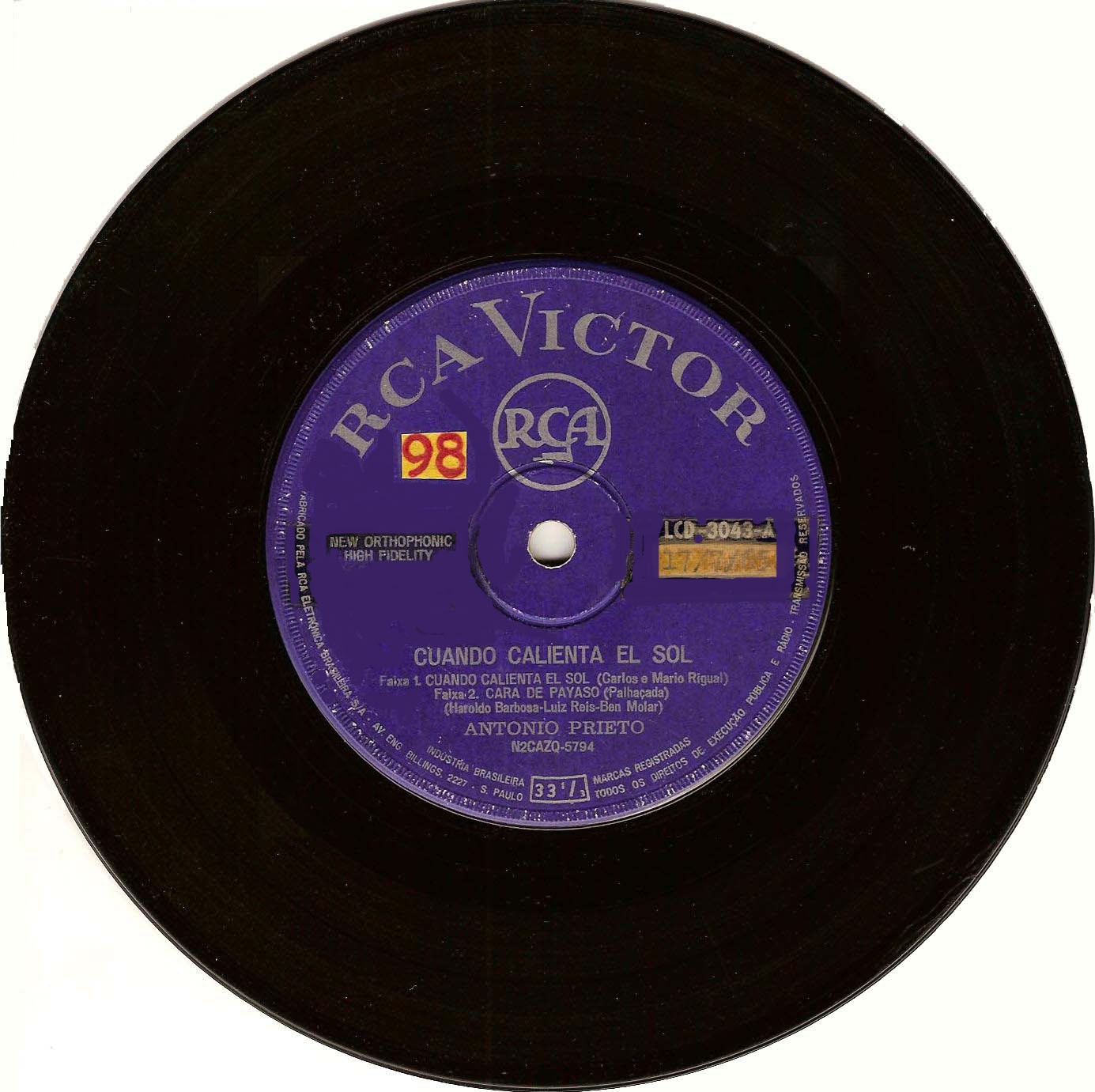 MUSICOTECA ALAY: ANTONIO PRIETO - CUANDO CALIENTA EL SOL (1963) C33