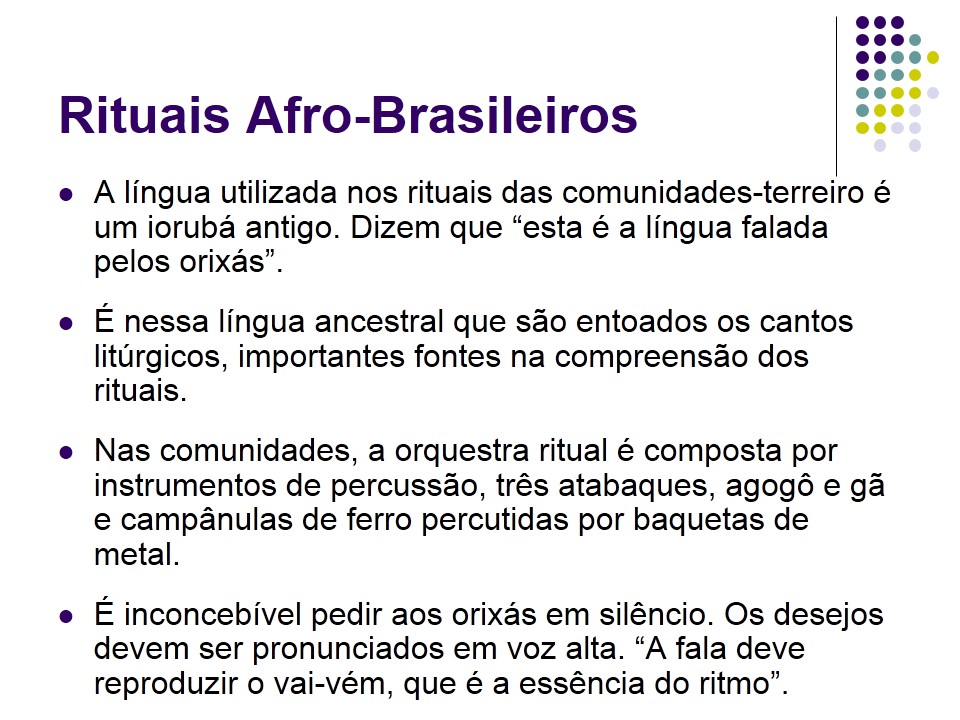 Ensino Religioso - um desafio para o Ensino Fundamental: RITOS E RITUAIS