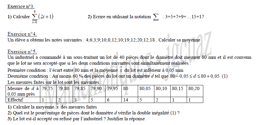 Statistique descriptive: Exercice corrigé 6 en statistique descriptive