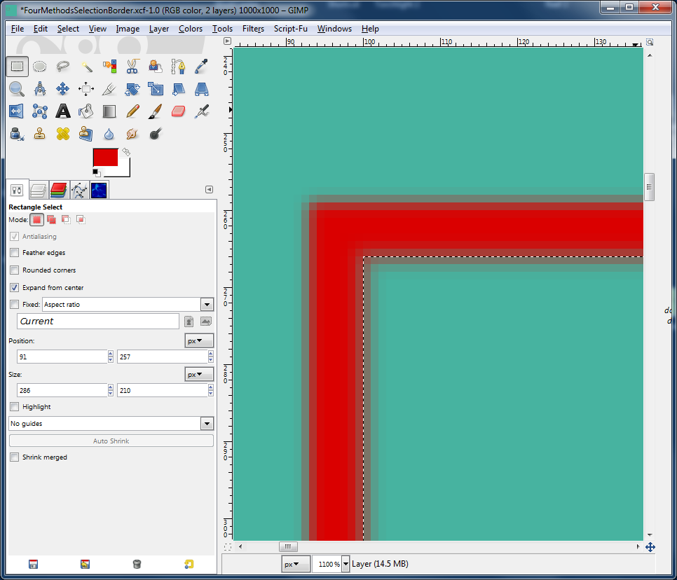 Clown Fish Cafe: Four Ways to Draw a Border Around a Selection in GIMP