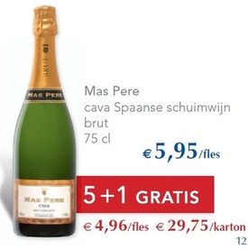 De Wijnadviseur proeft: Mas Père - cava (Colruyt - 5 à 6 euro)