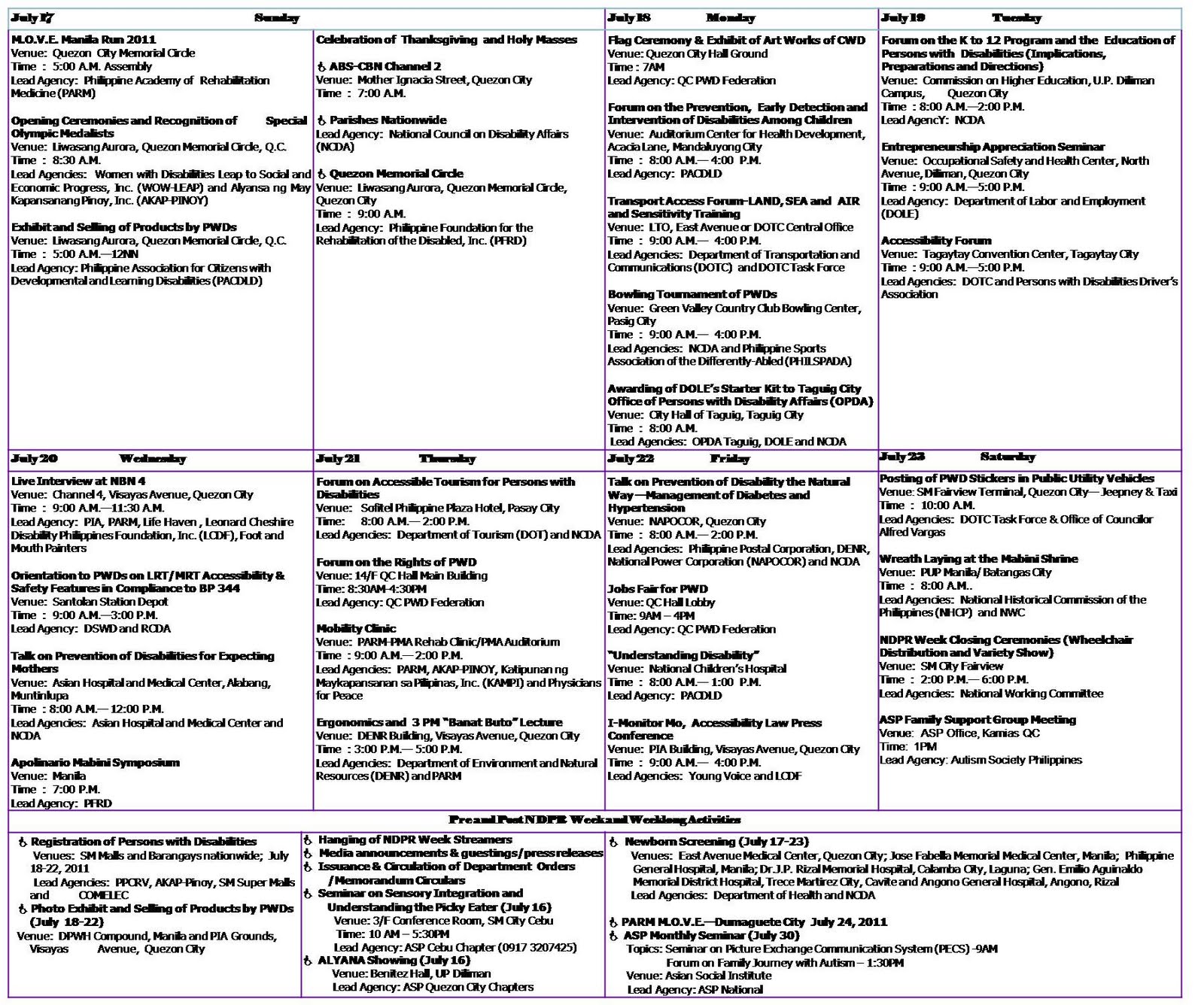 33RD NDPR Week Celebration Updates ~ Autism Society Philippines