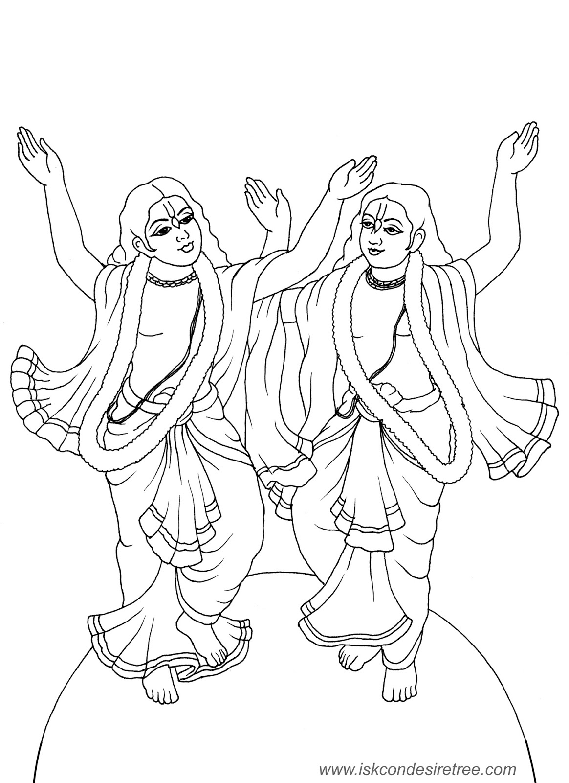 Bhagavat Chintan Das (Bhikaji): Sri Chaitanya Mahaprabhu Line Drawing