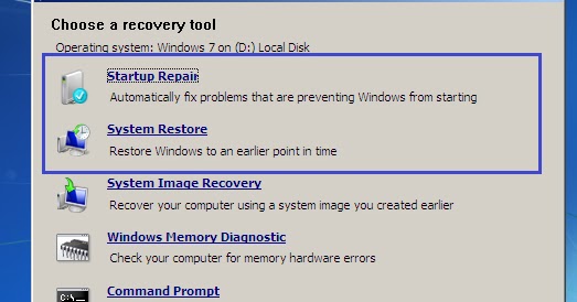 Fungsi Menu Dalam System Recovery Options | Filemon Gulö