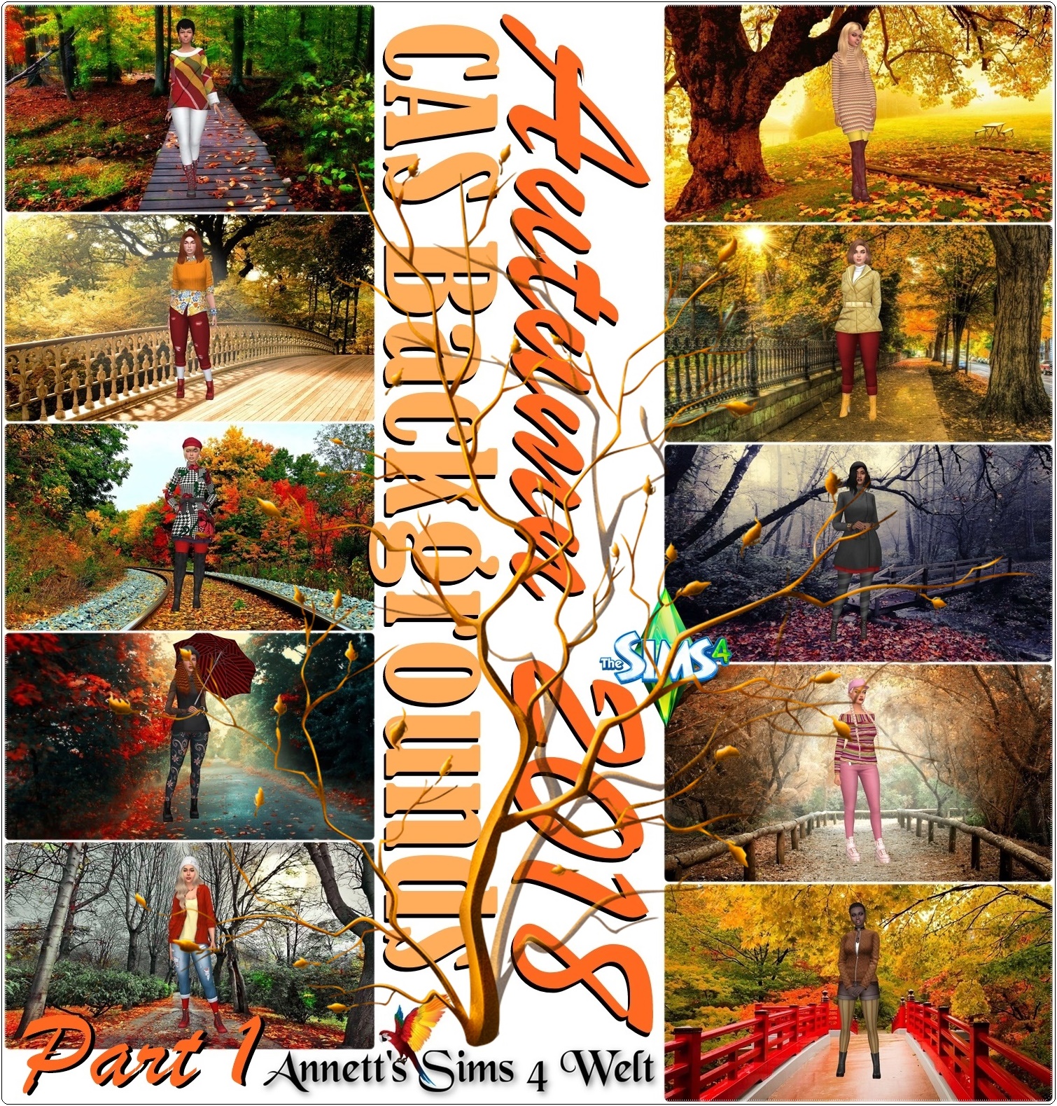Annett's Sims 4 Welt: CAS Backgrounds "Autumn 2018" - Part 1