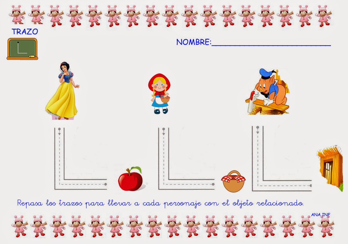INFANTILES DE ANA V.: GRAFOMOTRICIDAD: TRAZOS COMBINADOS HORIZONTAL Y VERTICAL