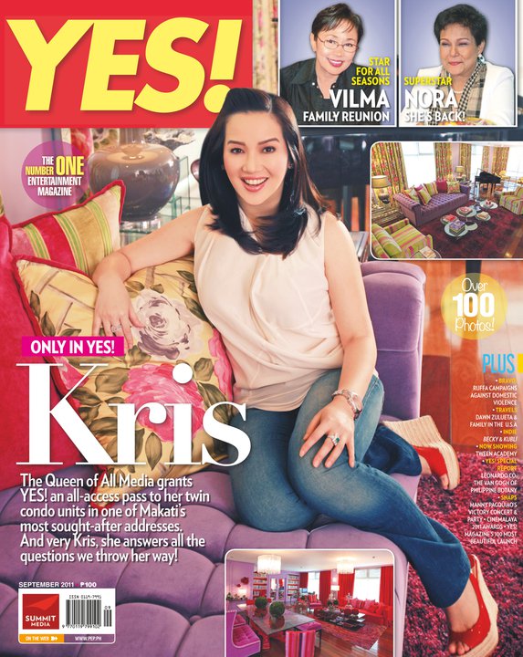 Showbiznest: Kris Aquino Opens Her New Home at YES! Magazine September ...