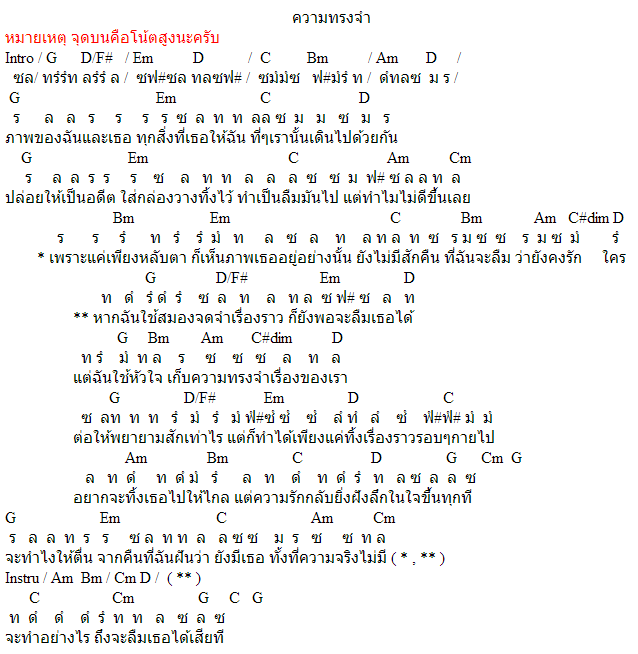 เพลงกับชีวิต ความทรงจำ