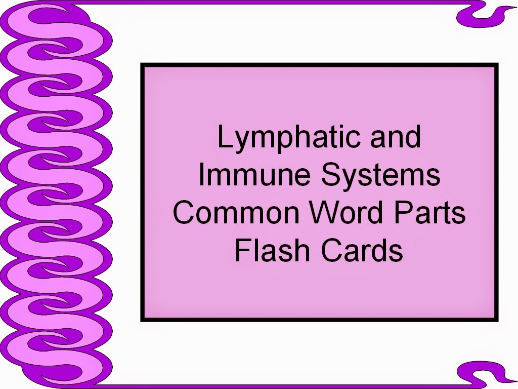 Student Survive 2 Thrive: Lymphatic and Immune Systems Common Word ...