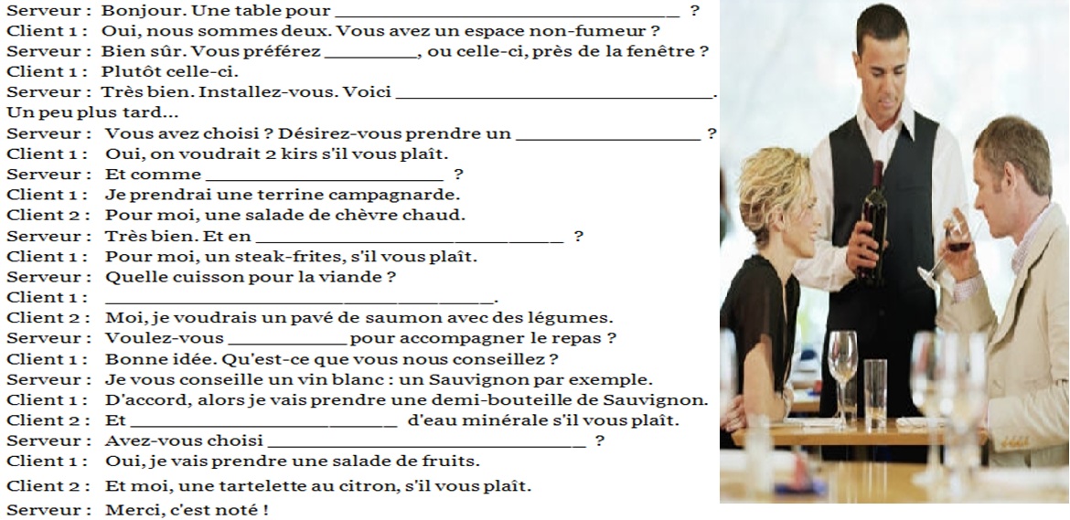 Francuski przy kawie - język francuski: W restauracji