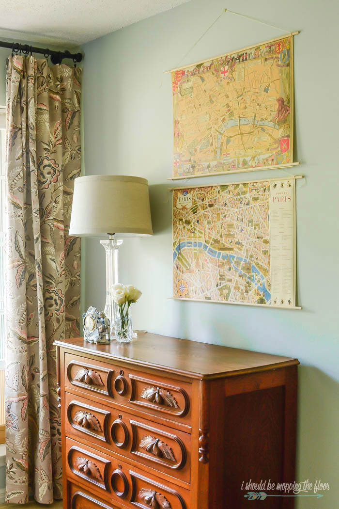 DIY Map Wall Art | i should be mopping the floor