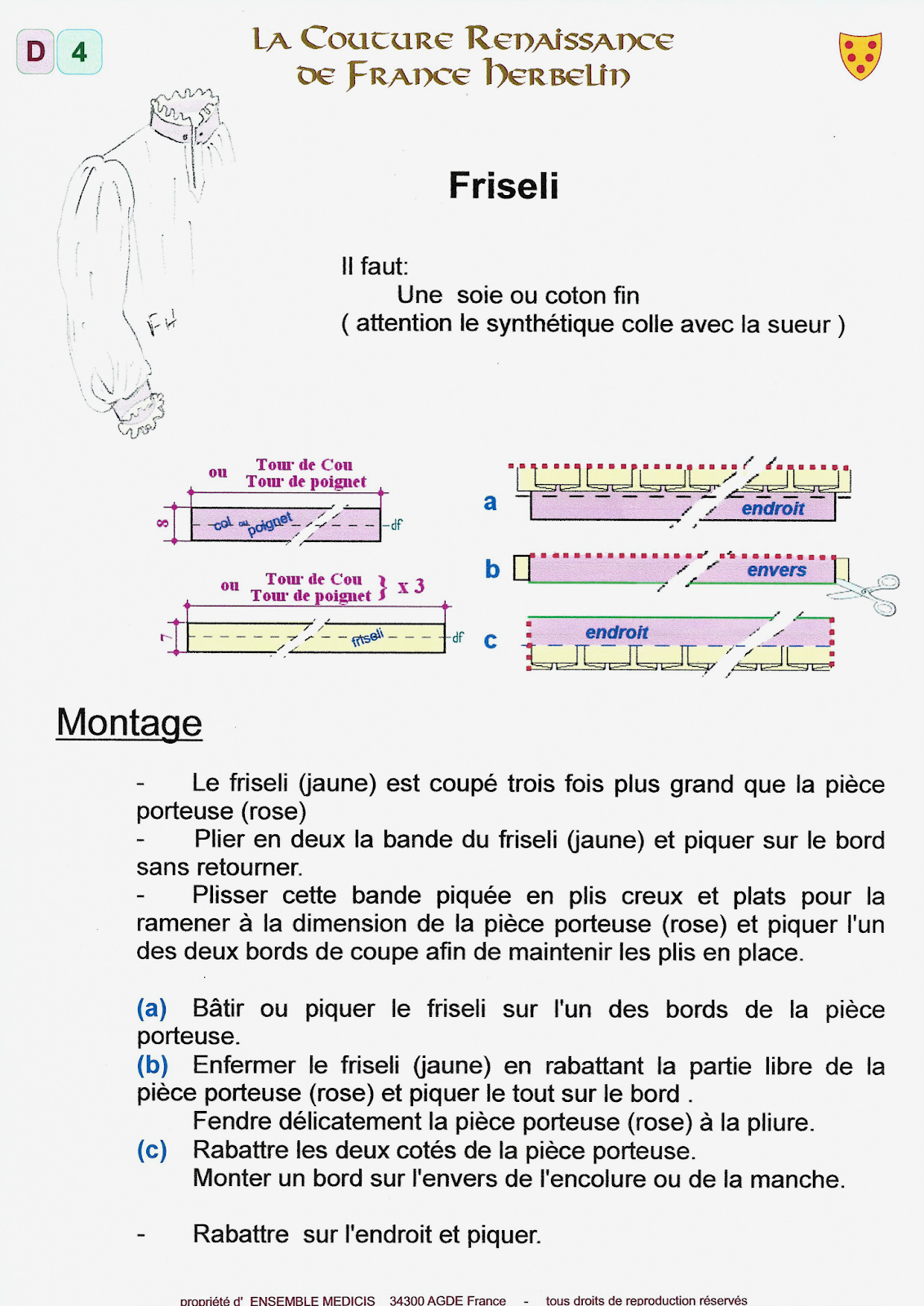 Atelier Ensemble Médicis France Costumes Renaissance: D4 Friseli