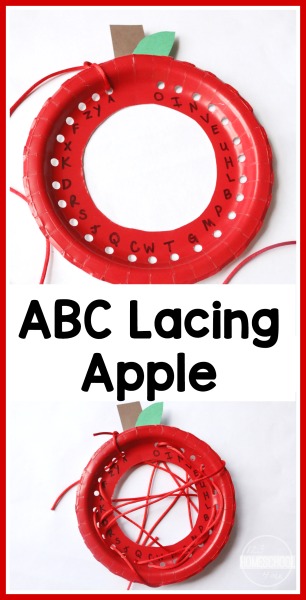 Fine Motor Apple Lacing Busy Bag | School Time Snippets