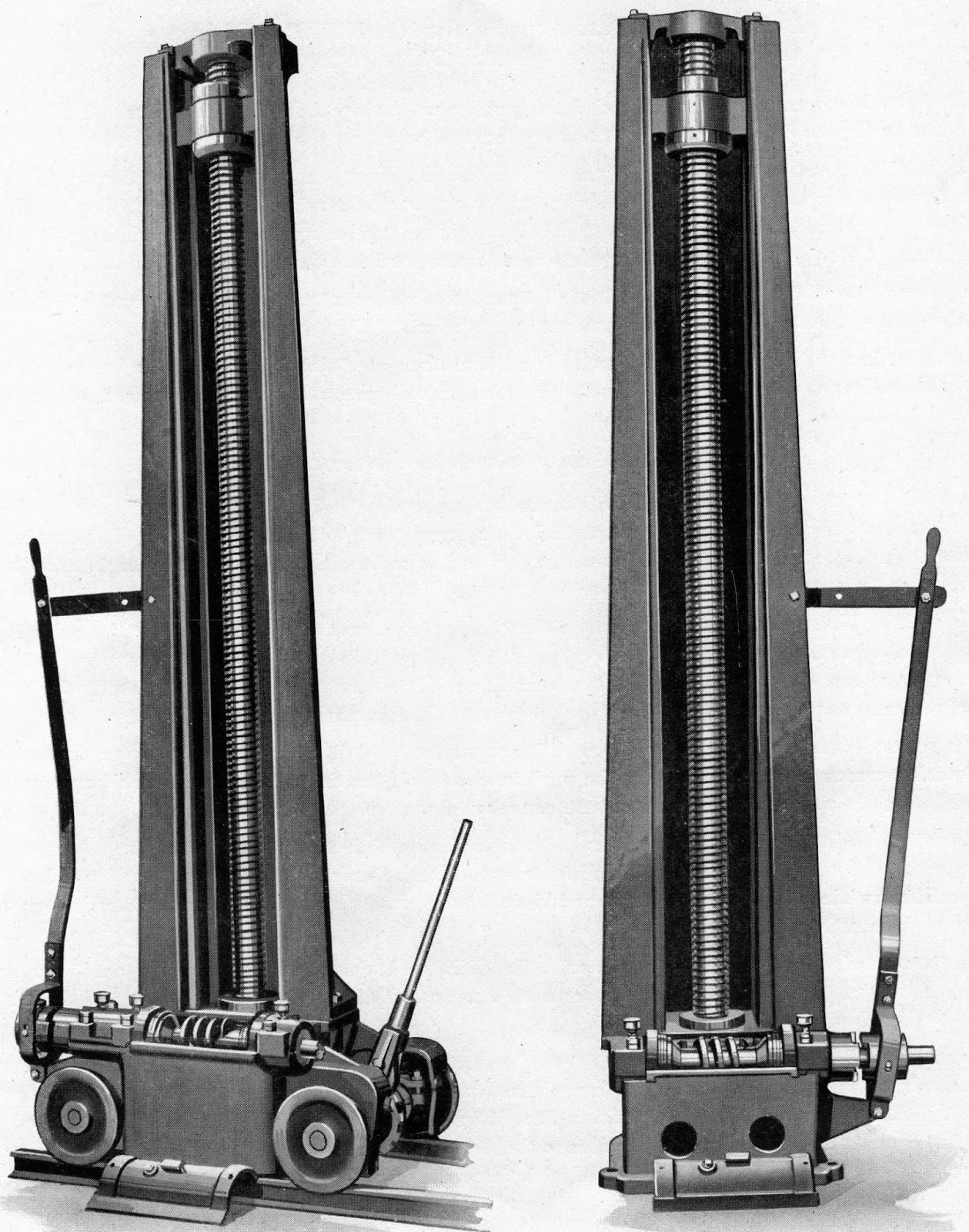 Model Railroad Minutiae: Vintage screw-jack locomotive hoists