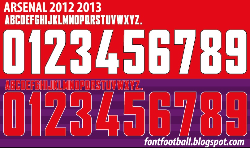 FONT FOOTBALL: Font Vector Arsenal UCL UEFA 2012 2013 kit