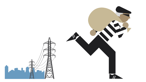 Power theft identification microprocessor based