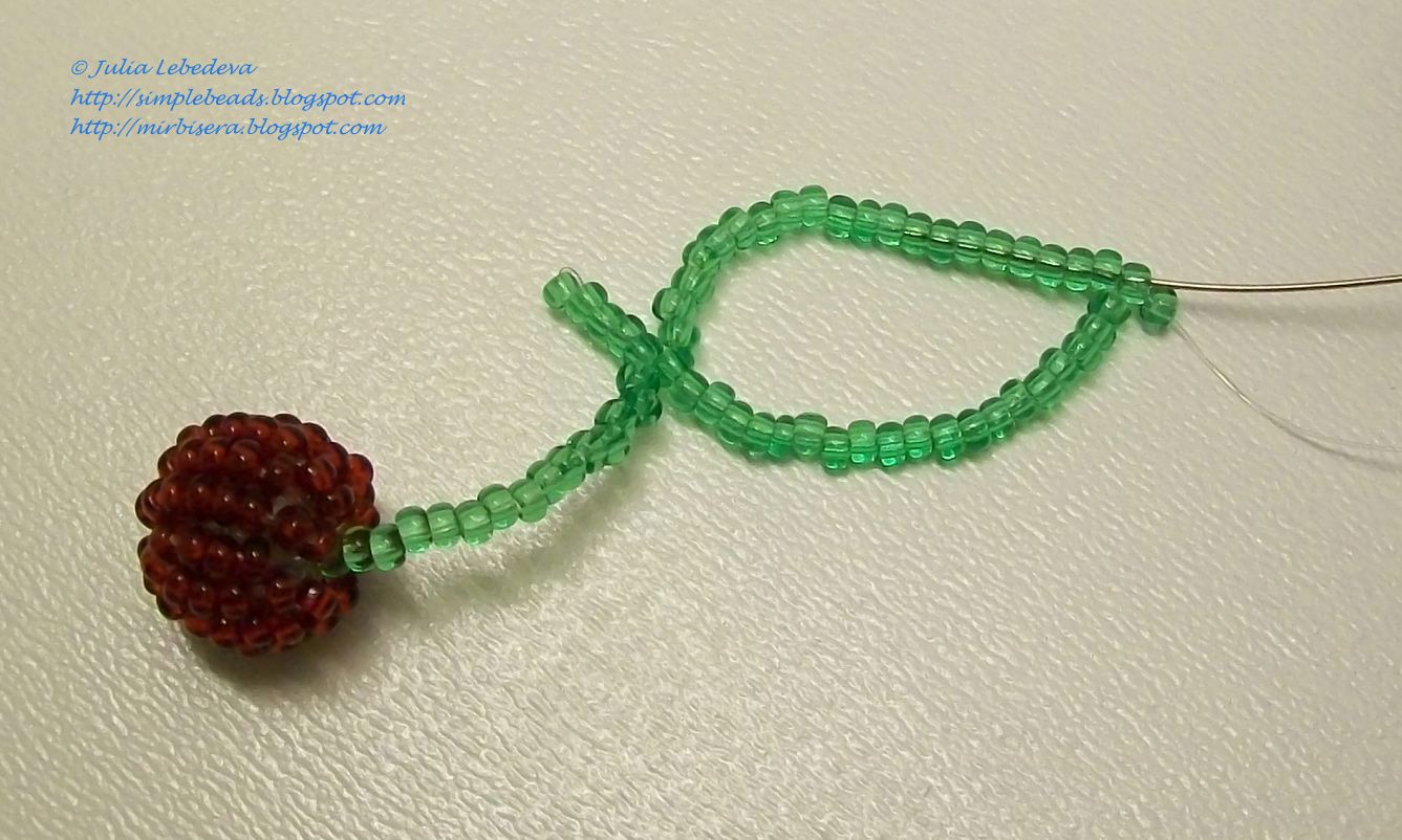 Beading for the very beginners: Beaded cherries