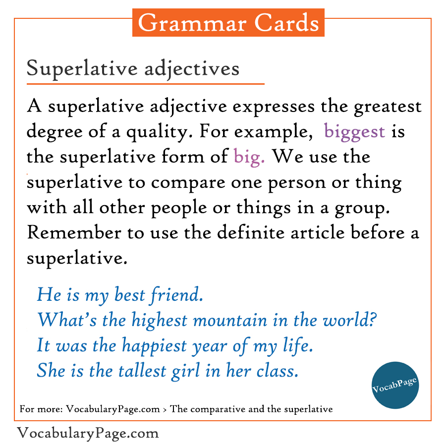 The comparative and the superlative