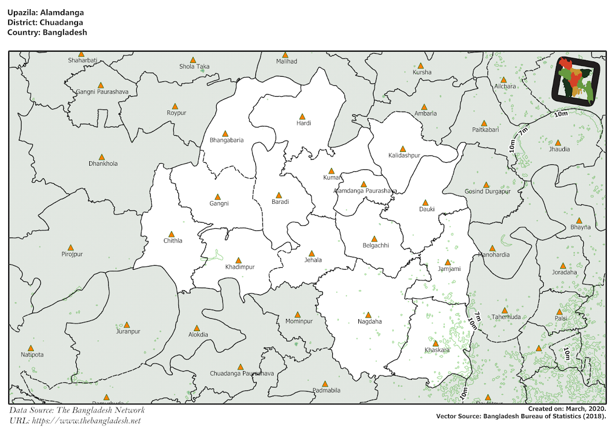 Mouza & Land Use Maps of Alamdanga Upazila, Chuadanga, Bangladesh ...