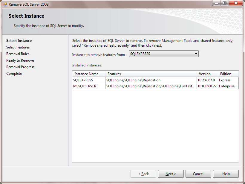 Codes Directory: Uninstall SQL Server Instance Codes Directory: Uninstall SQL Server Instance