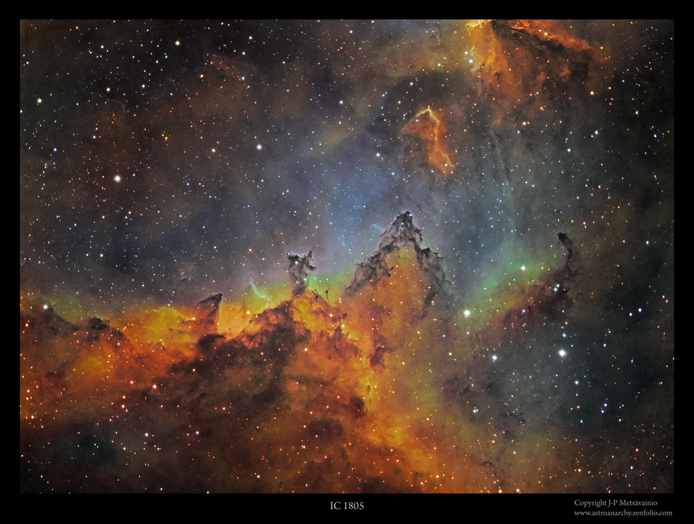 Astro Anarchy: Black Lace, a detail of IC 1805, the Heart Nebula