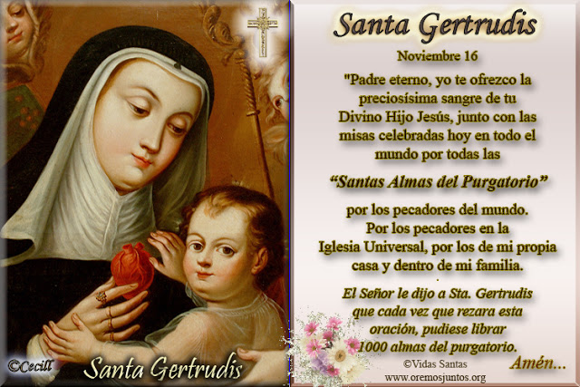 ® Santoral Católico ®: Santa Gertrudis