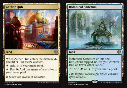 Magic the Gathering Adventures: Kaladesh Set Review: Multicolored and Lands