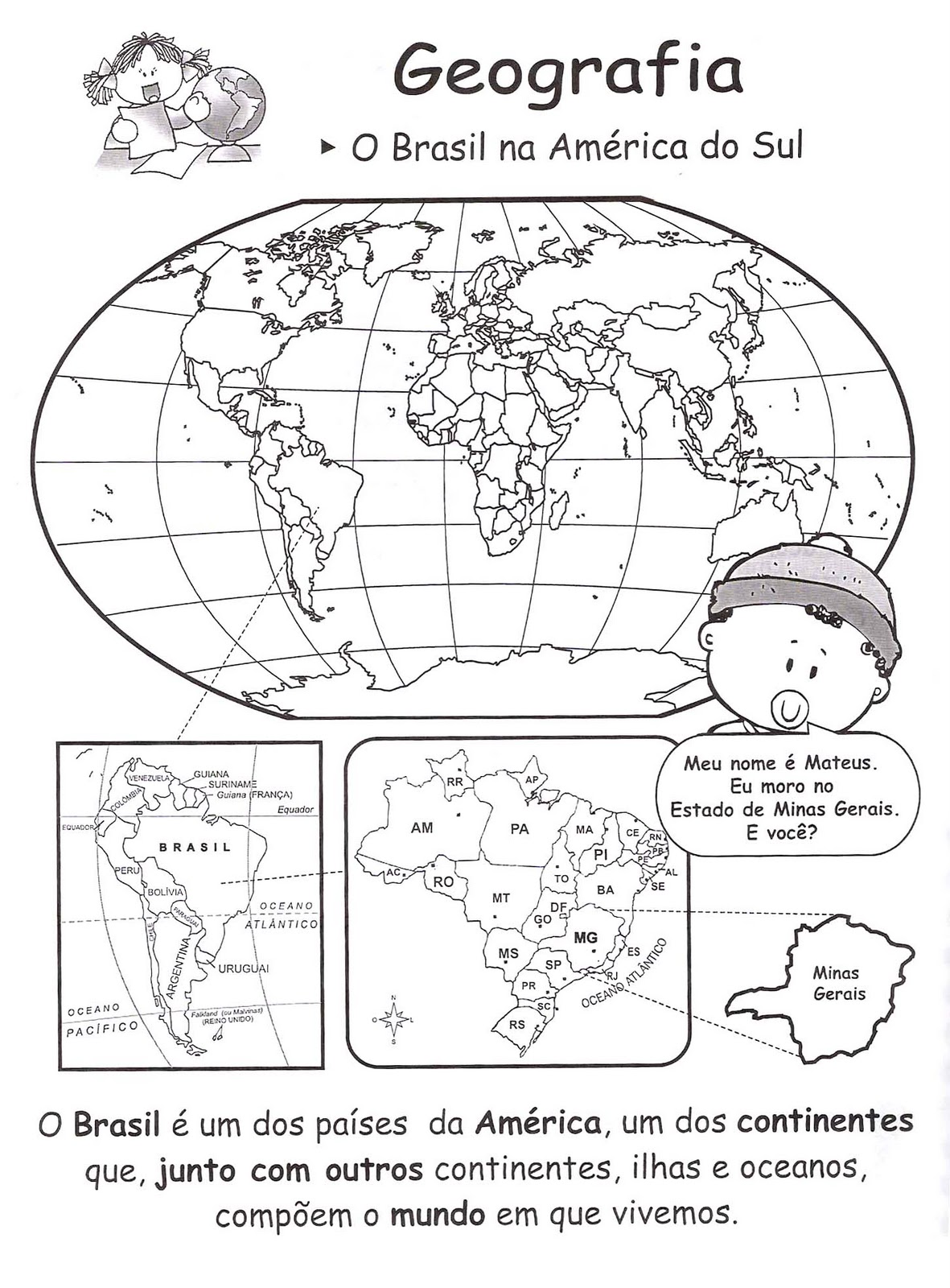 Imagens Do Mapa Mundi Para Colorir