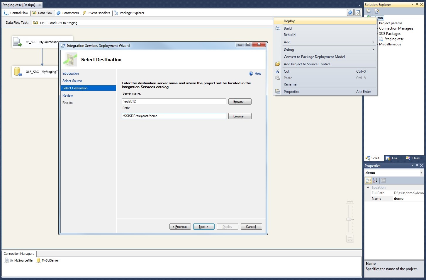 Microsoft SQL Server Integration Services: Create and Map Server ...