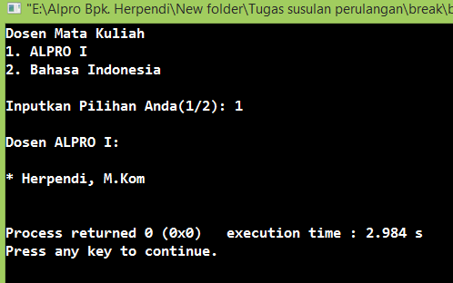 Contoh Proses Perulangan (looping) for, goto, while, do-while, break ...