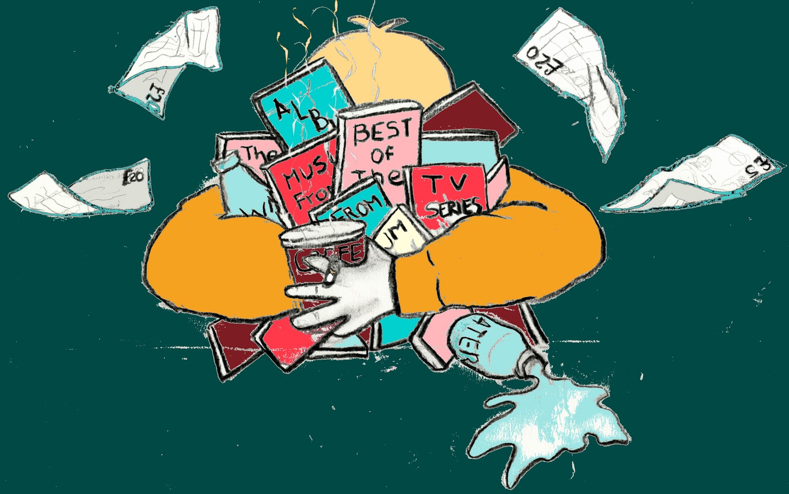 suburban sketches: Editorial Illustration - Throwing your money away.