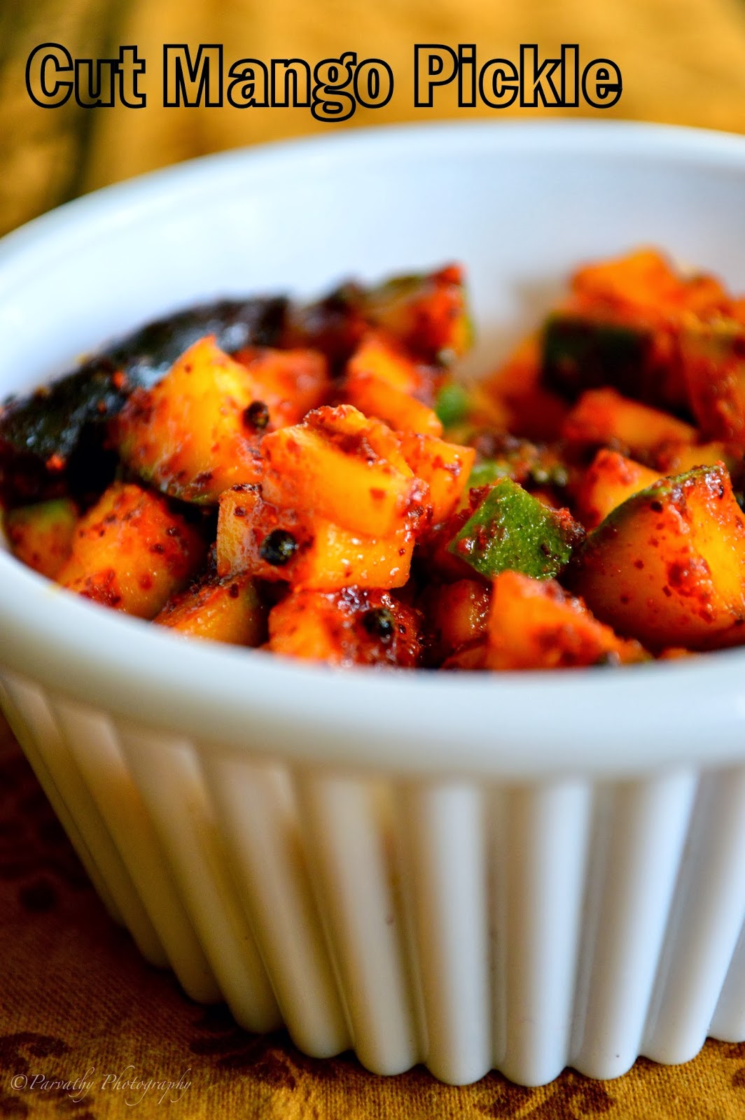 Paru's Kitchen: Raw Mango Pickle | Cut Mango Pickle | Instant Mango Pickle