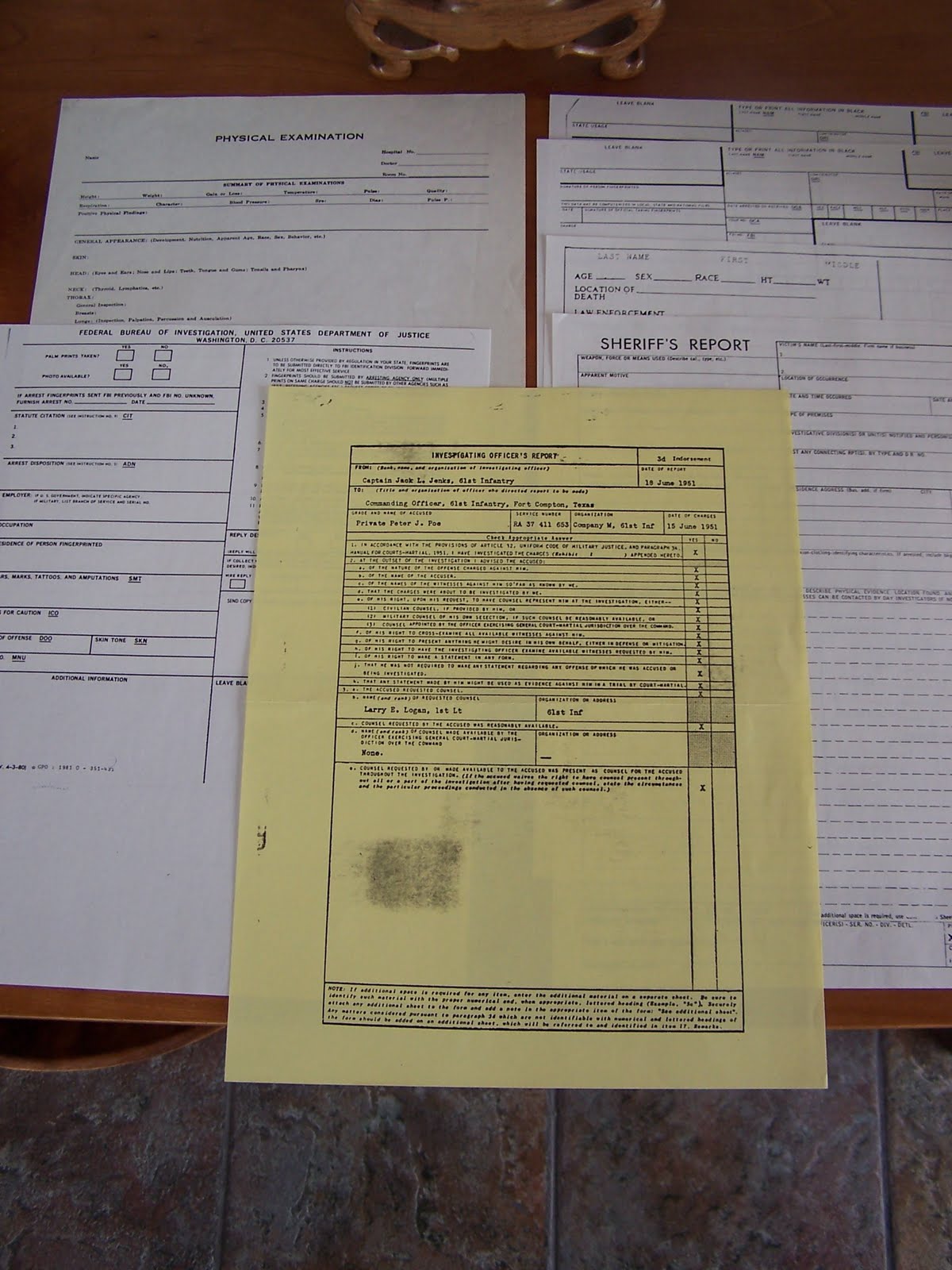 TWIN PEAKS PROPS: Sheriff Department/FBI Assorted Paperwork (Original)