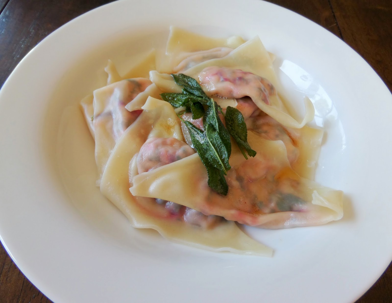 Becki Melvie: Ricotta Beet Green Ravioli