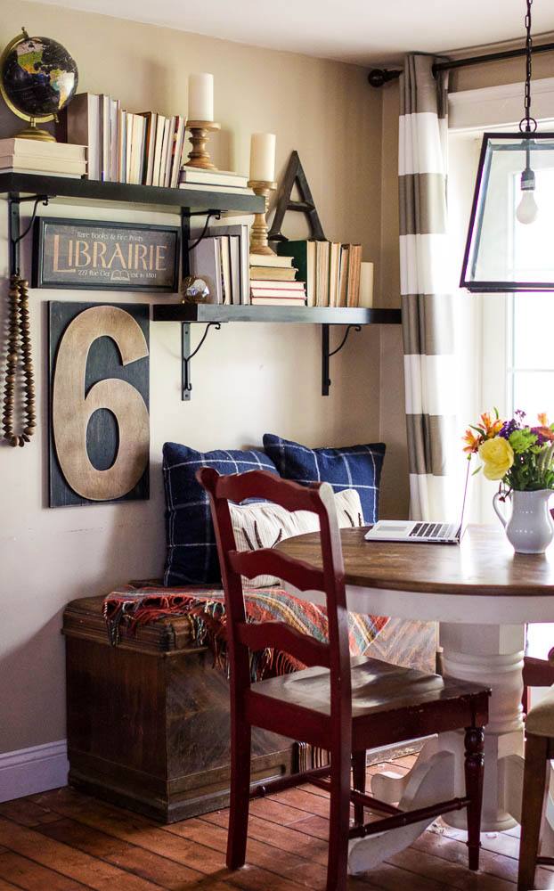 Library Corner in Our Family Room | Golden Boys & Me